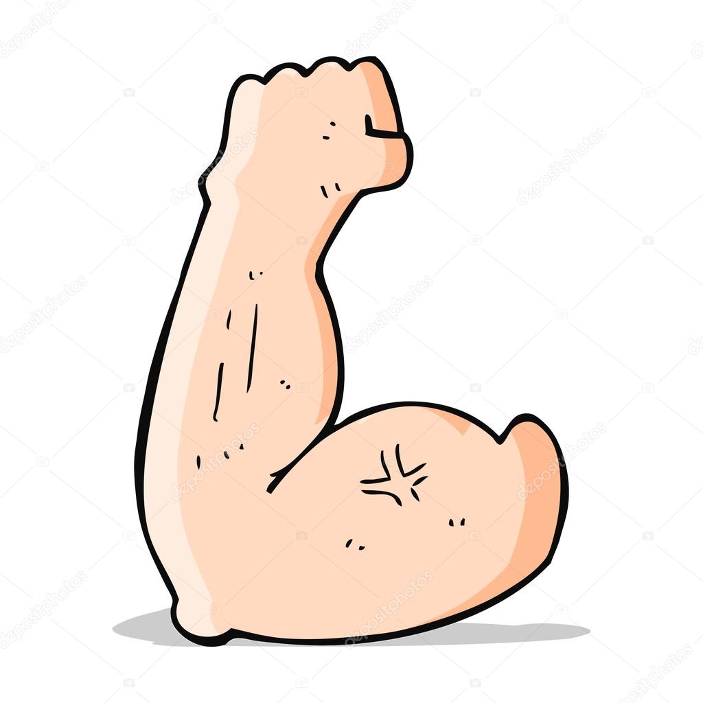 Flexing bicep cartoon — Stock Vector © lineartestpilot #49557861