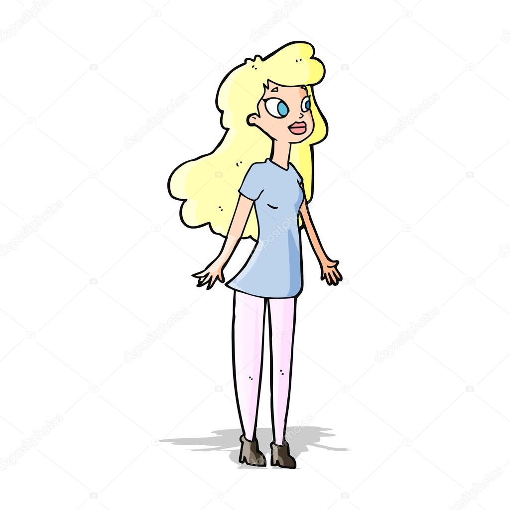 Cartoon pretty girl Stock Vector by ©lineartestpilot 49558727