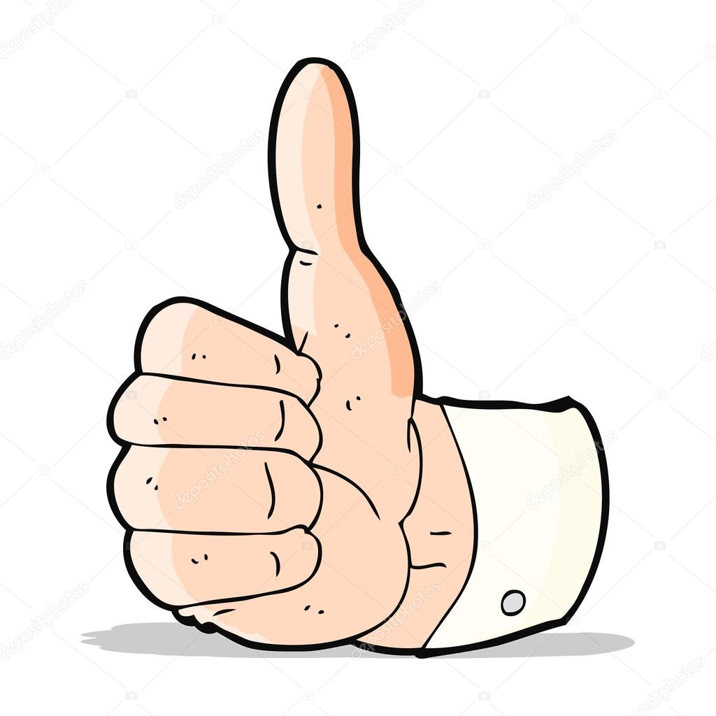 Dibujos animados pulgares hacia arriba símbolo Vector de stock por ...