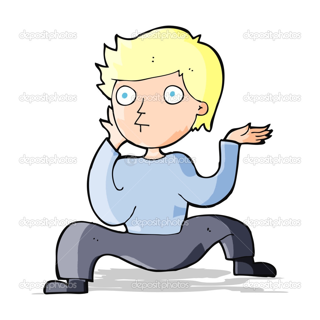 Cartoon boy doing crazy dance Stock Vector by ©lineartestpilot 49560017