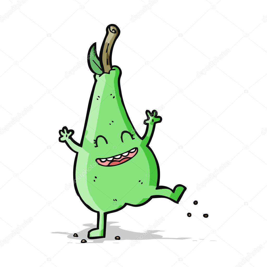 Cartoon happy dancing pear Stock Vector by ©lineartestpilot 49564949