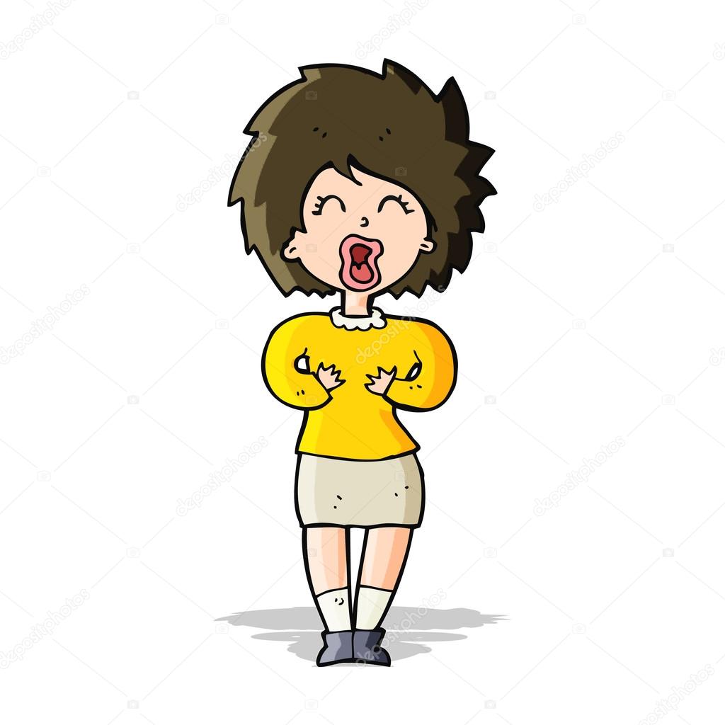 Cartoon screaming woman Stock Vector by ©lineartestpilot 49676583