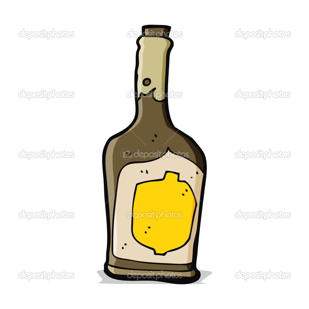 Cartoon bottle of rum Stock Illustration by ©lineartestpilot #49677713