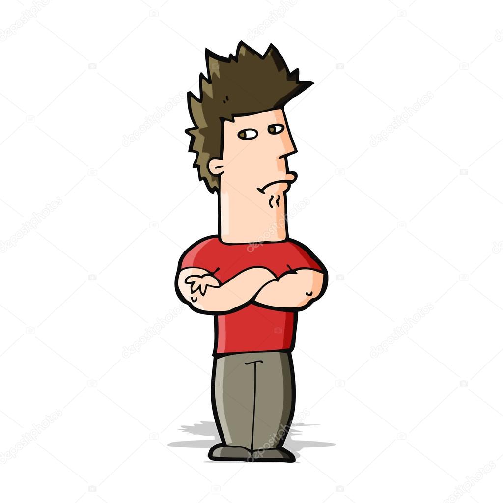 Cartoon man sulking Stock Vector Image by ©lineartestpilot #49684021