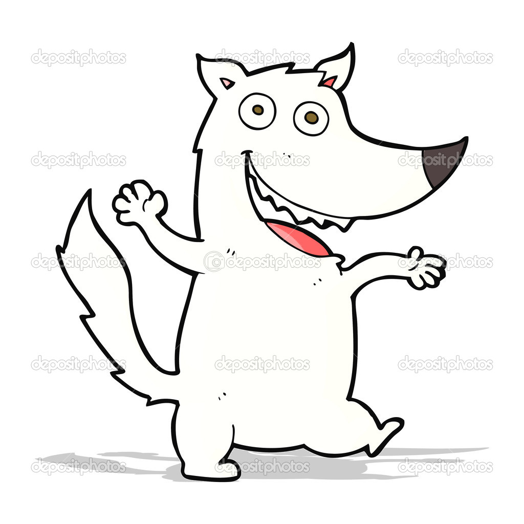 Cartoon happy wolf Stock Vector by ©lineartestpilot 49684501
