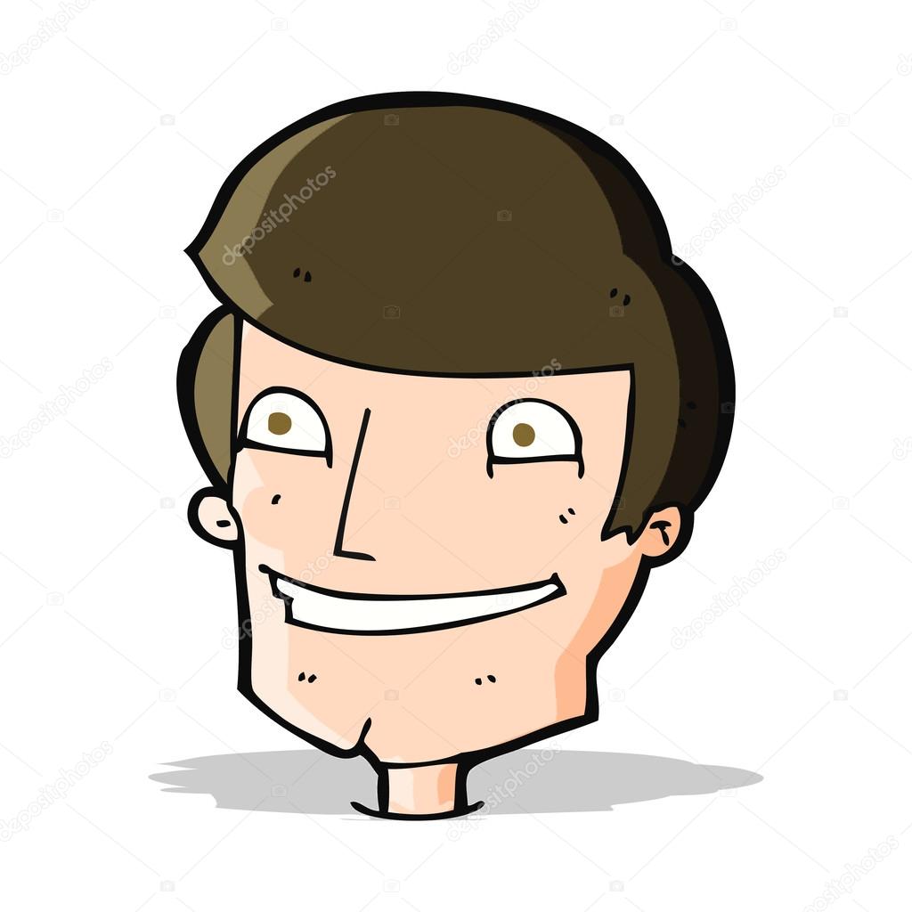 Cartoon grinning man Stock Vector by ©lineartestpilot 49687715