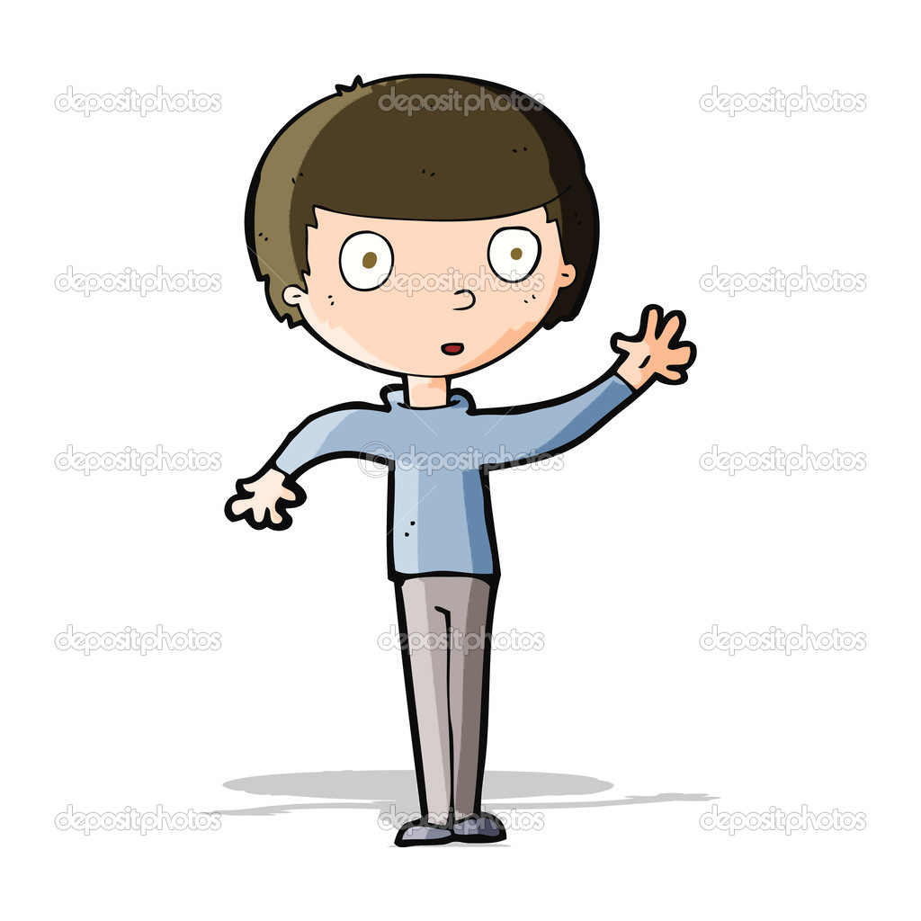 Dibujos animados mirando fijamente chico Vector de stock por ...