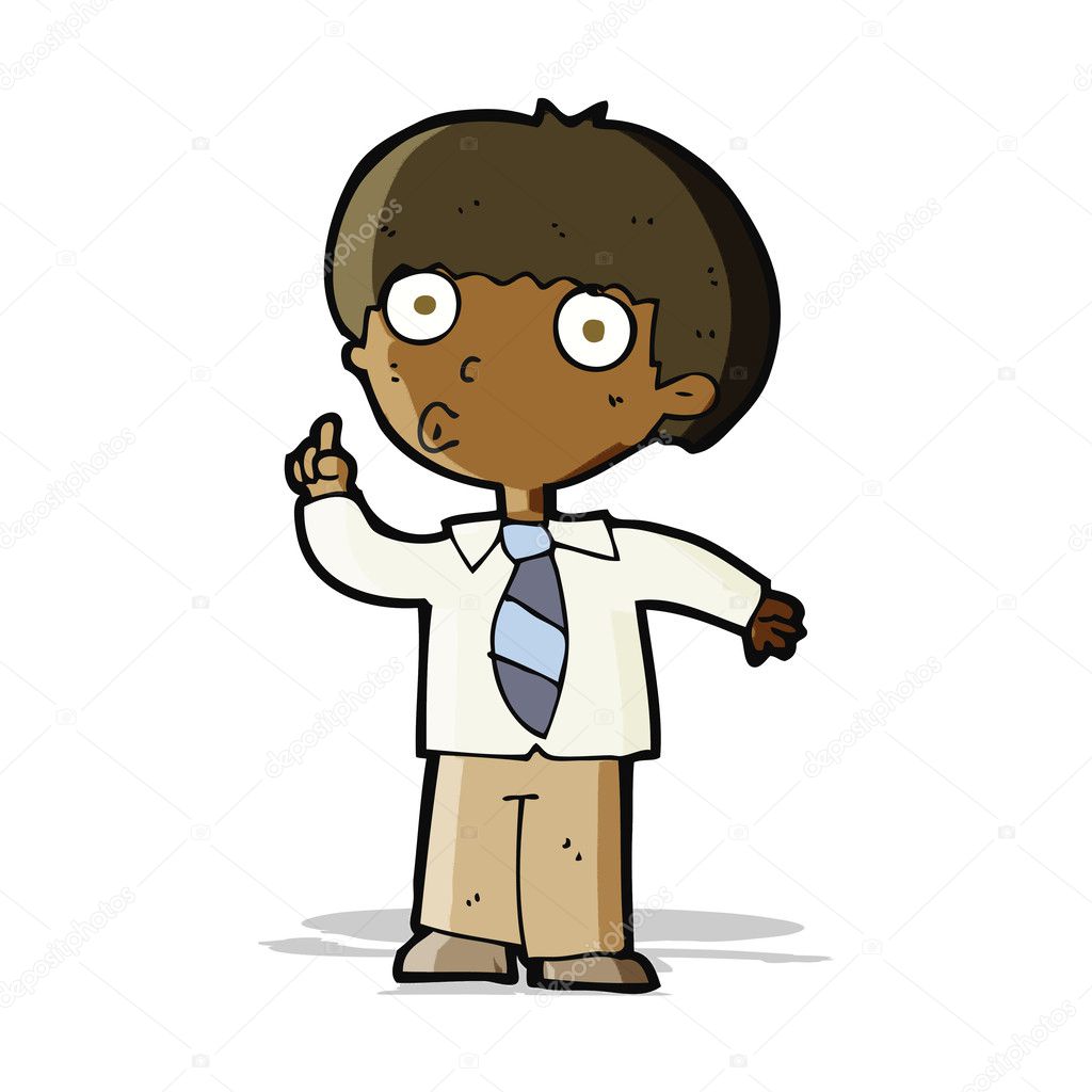 Cartoon school boy with question Stock Vector by ©lineartestpilot 50030703