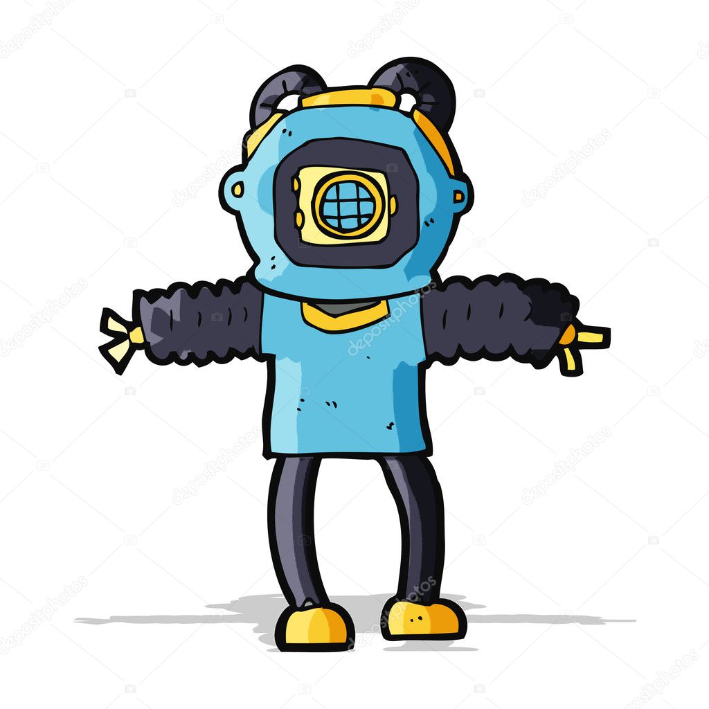 Cartoon deep sea diver Stock Vector Image by ©lineartestpilot #50039481