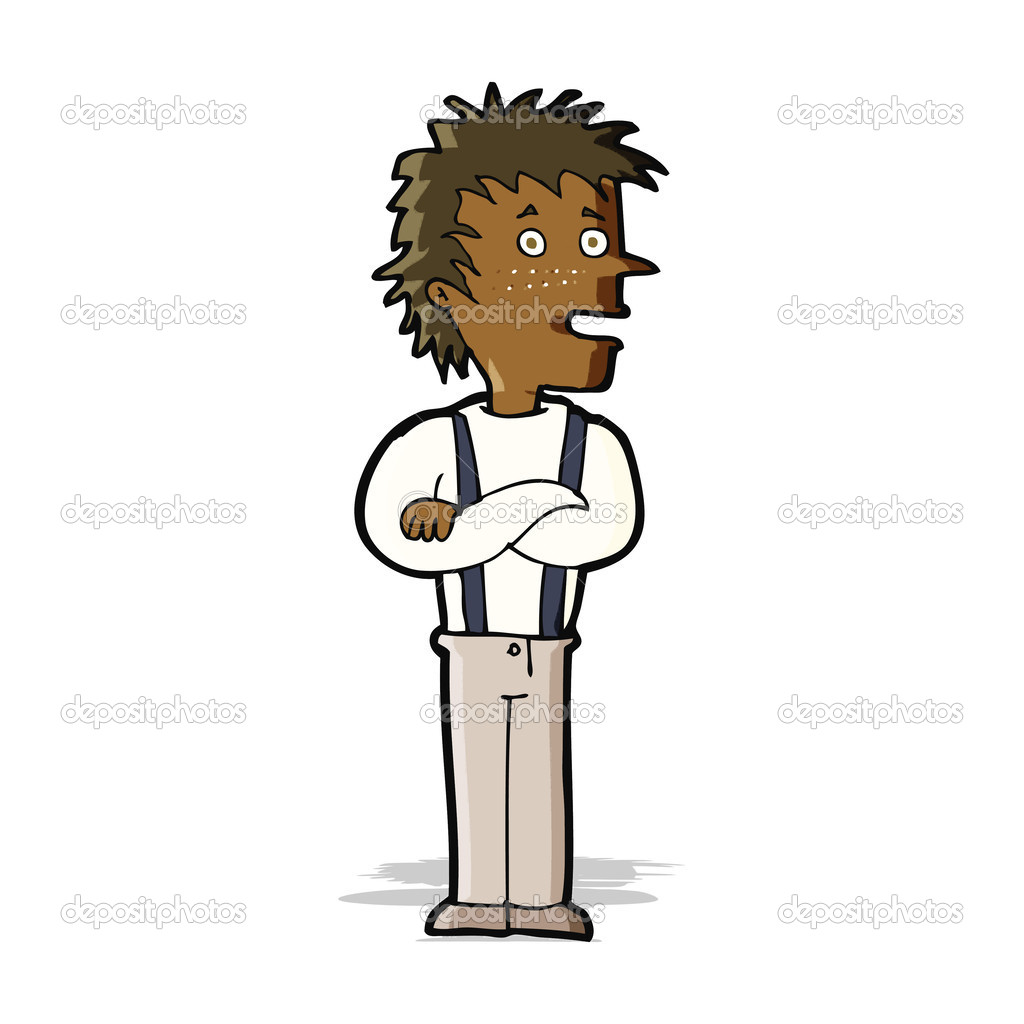 Cartoon boy with folded arms Stock Vector by ©lineartestpilot 50040723
