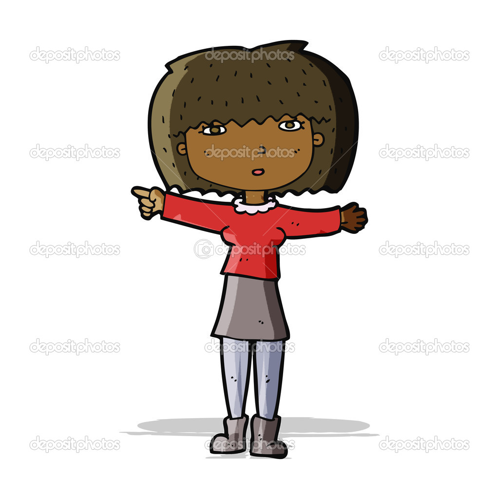 Cartoon girl pointing Stock Vector Image by ©lineartestpilot #50041761