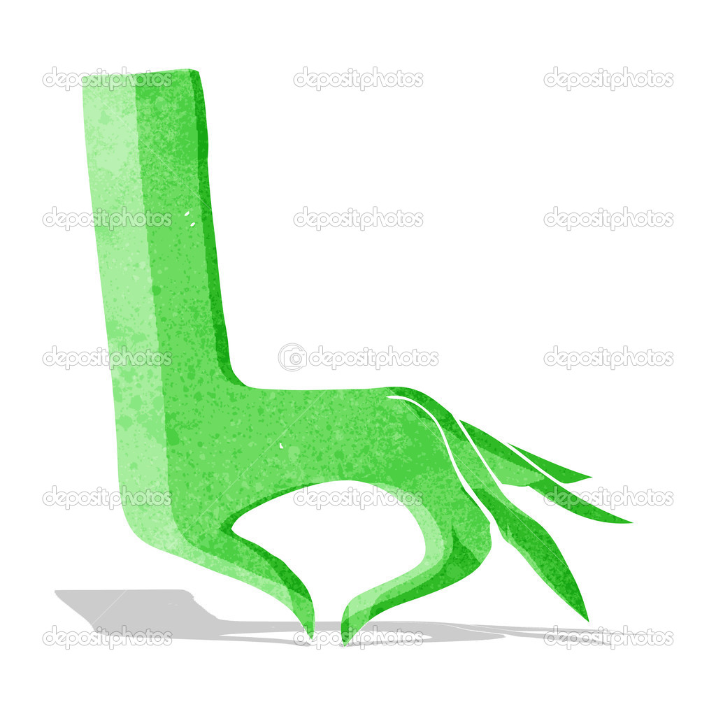 Cartoon green hand symbol Stock Illustration by ©lineartestpilot #50864675