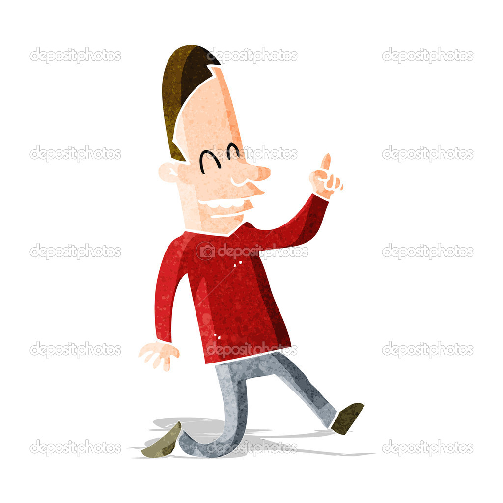 Cartoon happy man pointing Stock Vector Image by ©lineartestpilot #50867463