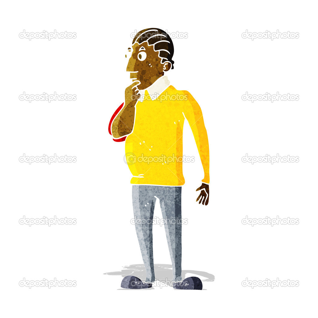 Cartoon curious man Stock Vector by ©lineartestpilot 51085649
