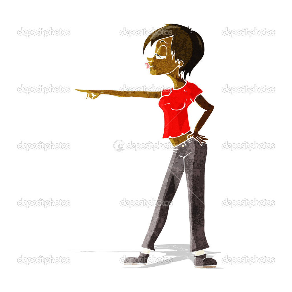 Dibujos animados cadera mujer apuntando Vector de stock #51089725 de ...