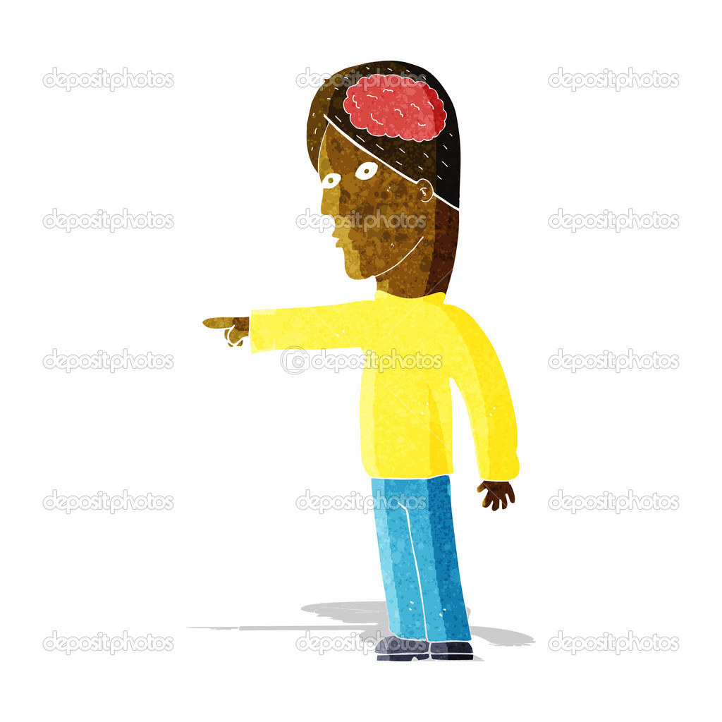Cartoon clever man pointing Stock Vector by ©lineartestpilot 51093249