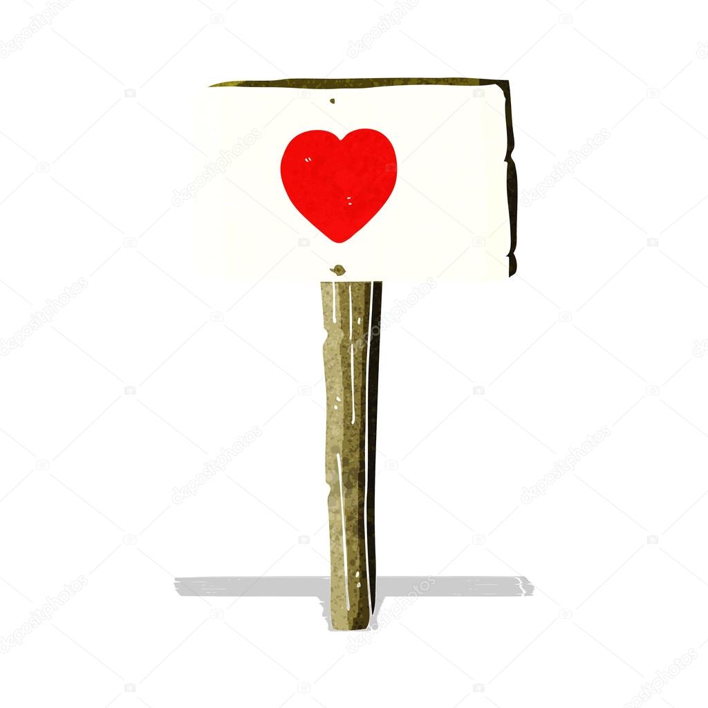 Cartoon love heart sign post Stock Vector by ©lineartestpilot 51094279