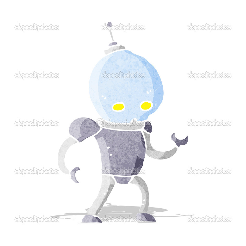 Robot alienígena de dibujos animados Vector de stock por ...