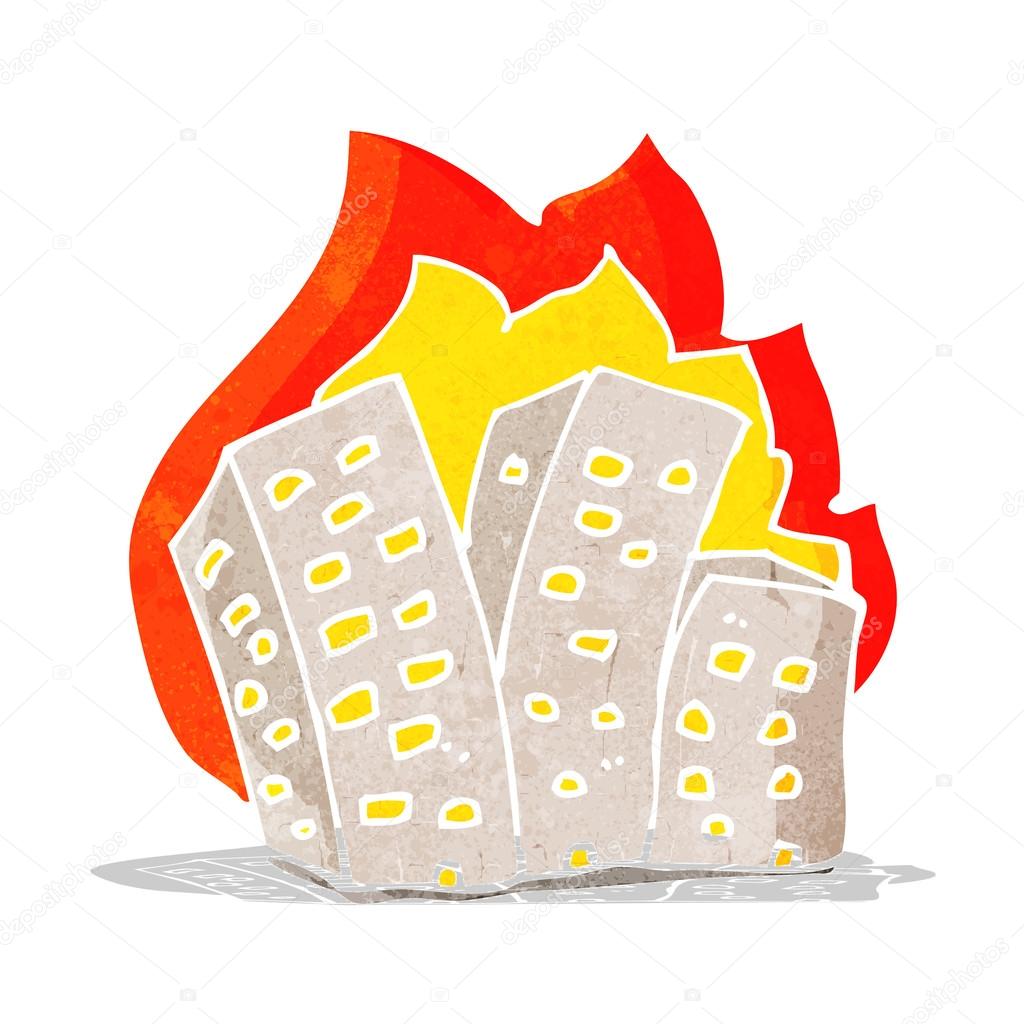 Cartoon burning buildings Stock Illustration by ©lineartestpilot #51718781