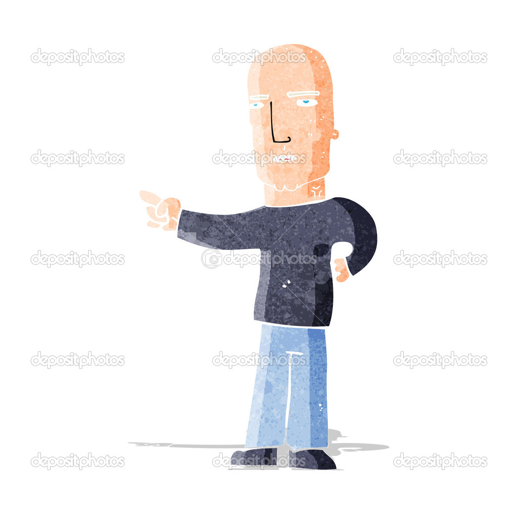 Cartoon tough guy pointing Stock Vector Image by ©lineartestpilot #51722453
