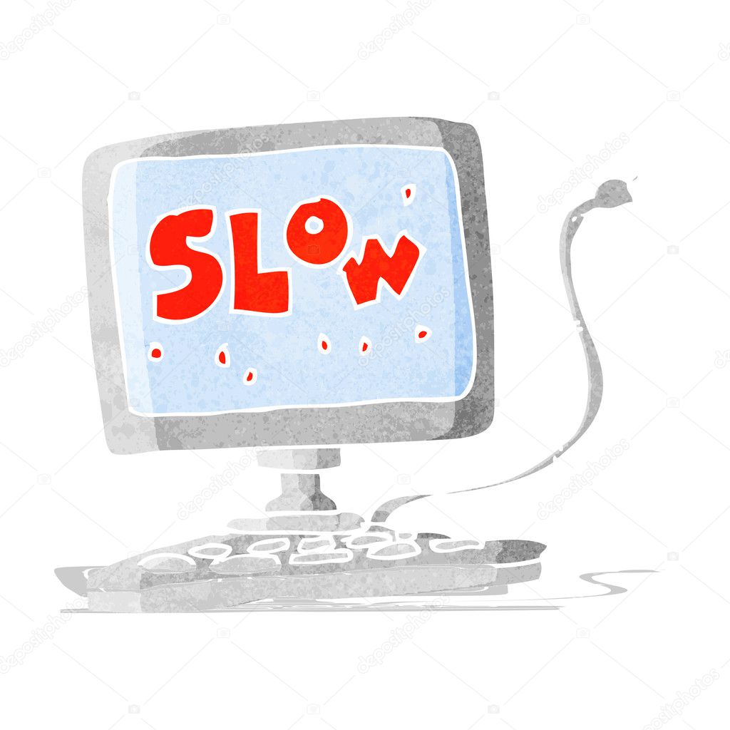 Cartoon slow computer Stock Vector by ©lineartestpilot 51723021