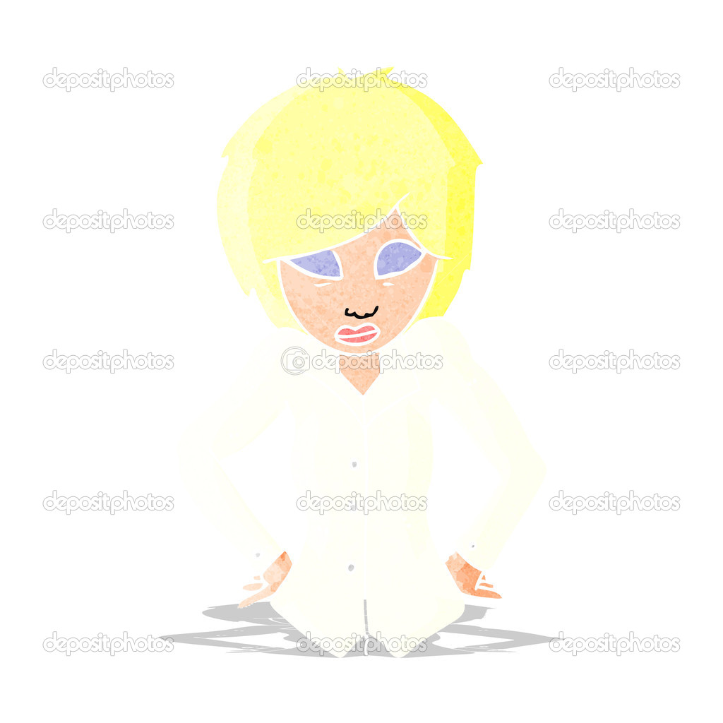 Mujer de dibujos animados con las manos en las caderas Vector de stock ...