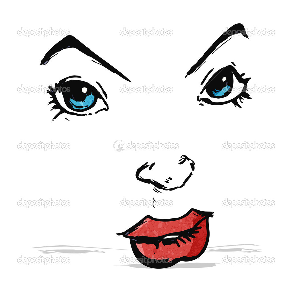 Bande dessinée visage de bande dessinée Vecteur par ©lineartestpilot ...