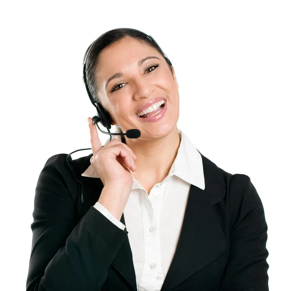 Smiling customer support girl Stock Photo by ©broker 5880397