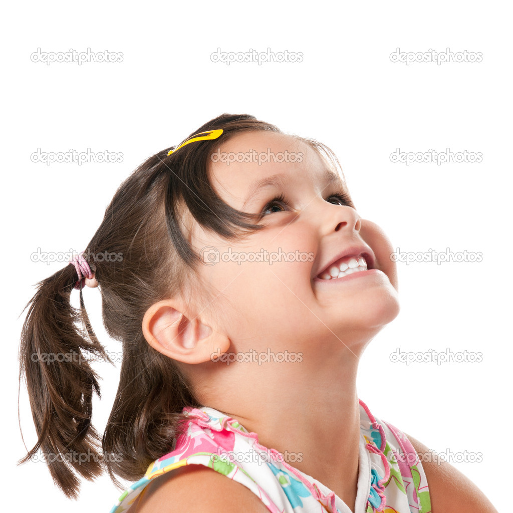 Happy little girl looking up — Stock Photo © ridofranz #12660932