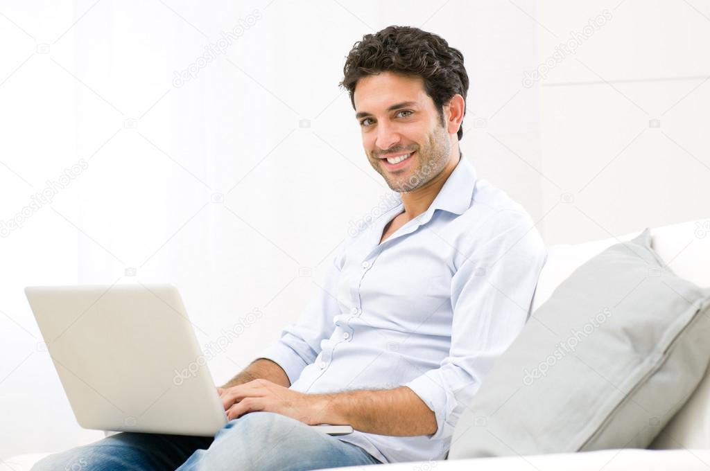 Relaxing at laptop — Stock Photo © ridofranz #12765232