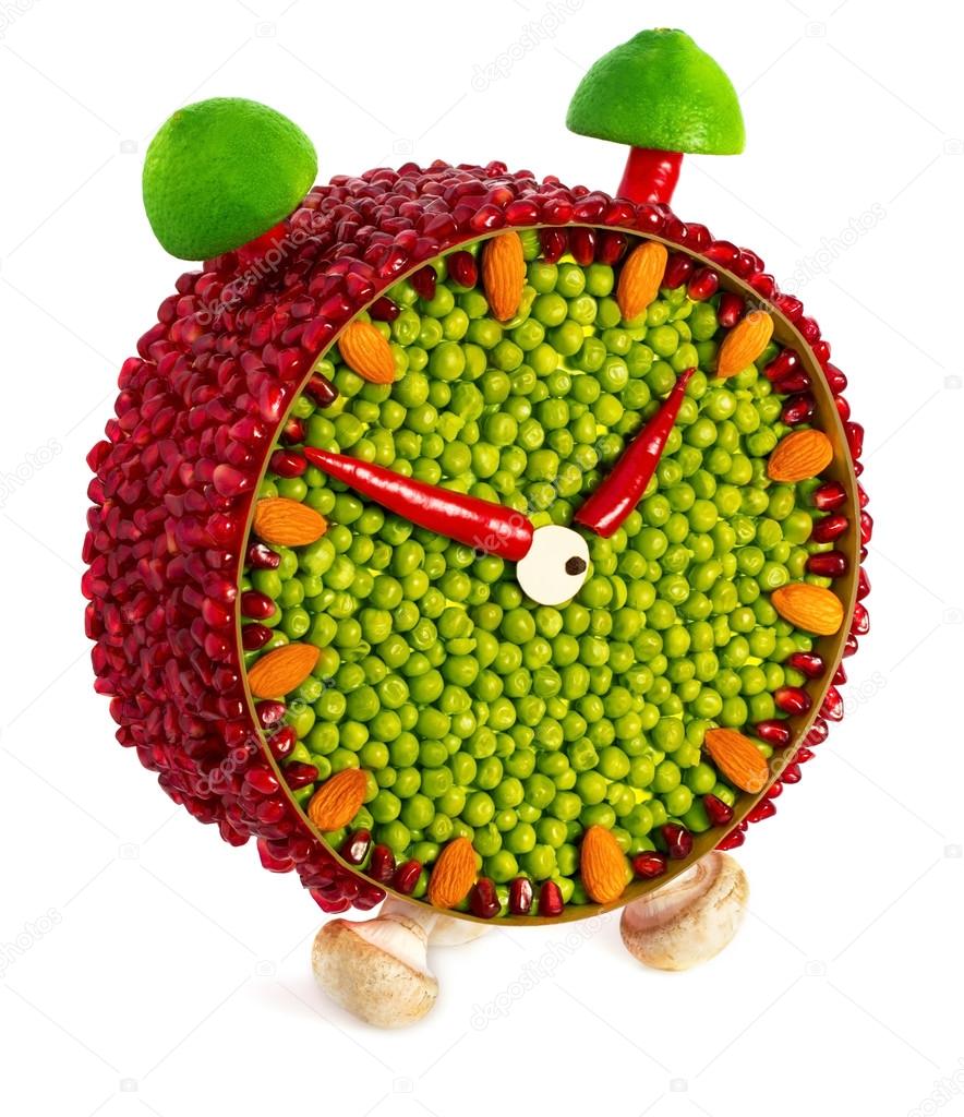 Fruit and vegetable volume clock — Stock Photo © YVDavid #23916637