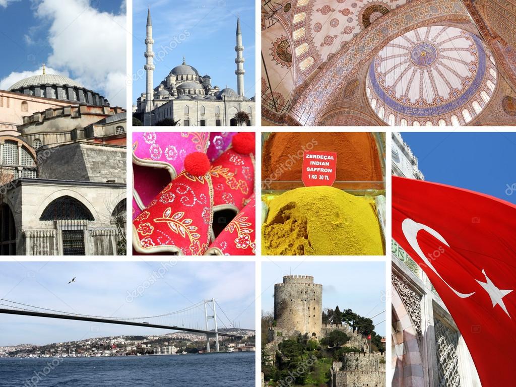 Landmark collage of Istanbul, Turkey — Stock Photo © yulan #12645653