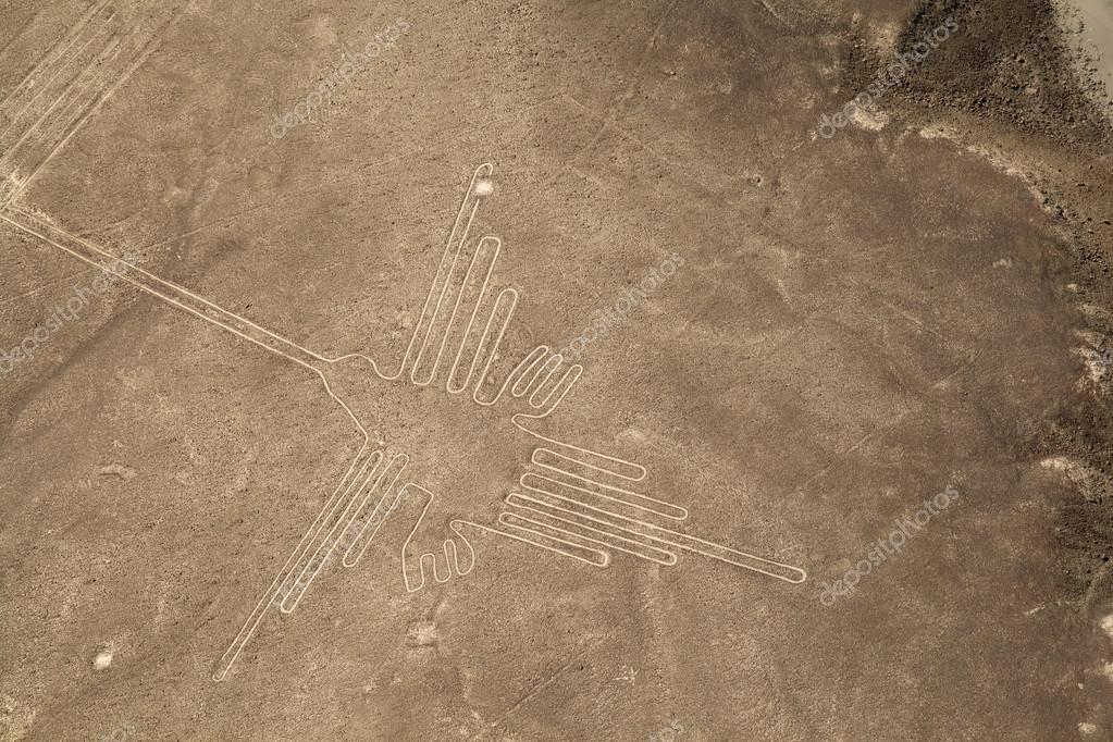 Lines and Geoglyphs of Nazca, Peru - Hummingbird — Stock Photo © yulan ...