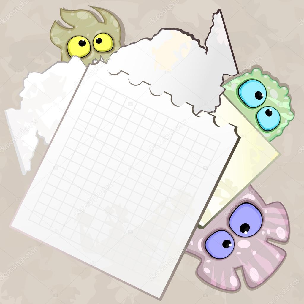 Pieces of paper with bizarre creatures Stock Vector Image by ©Mjak ...