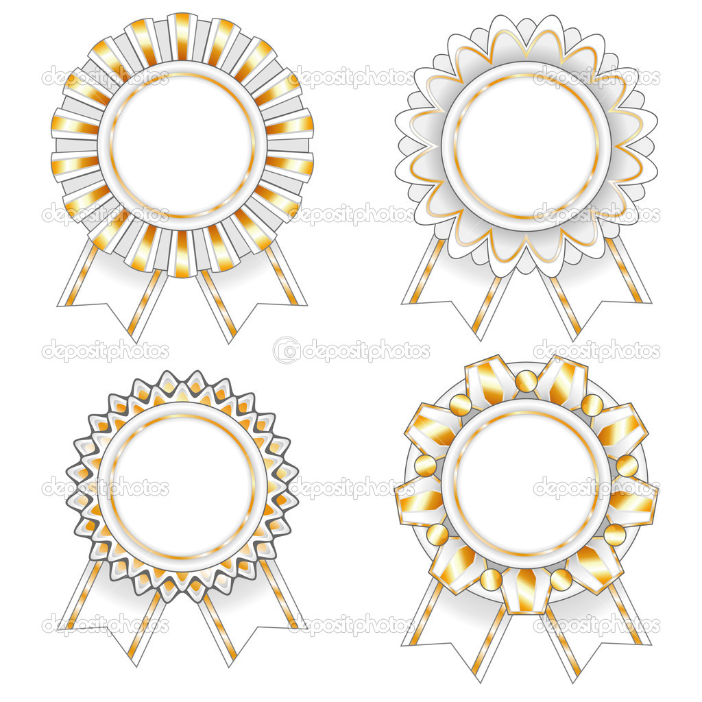 Four white and gold rosettes Stock Vector Image by ©Mjak #31379337