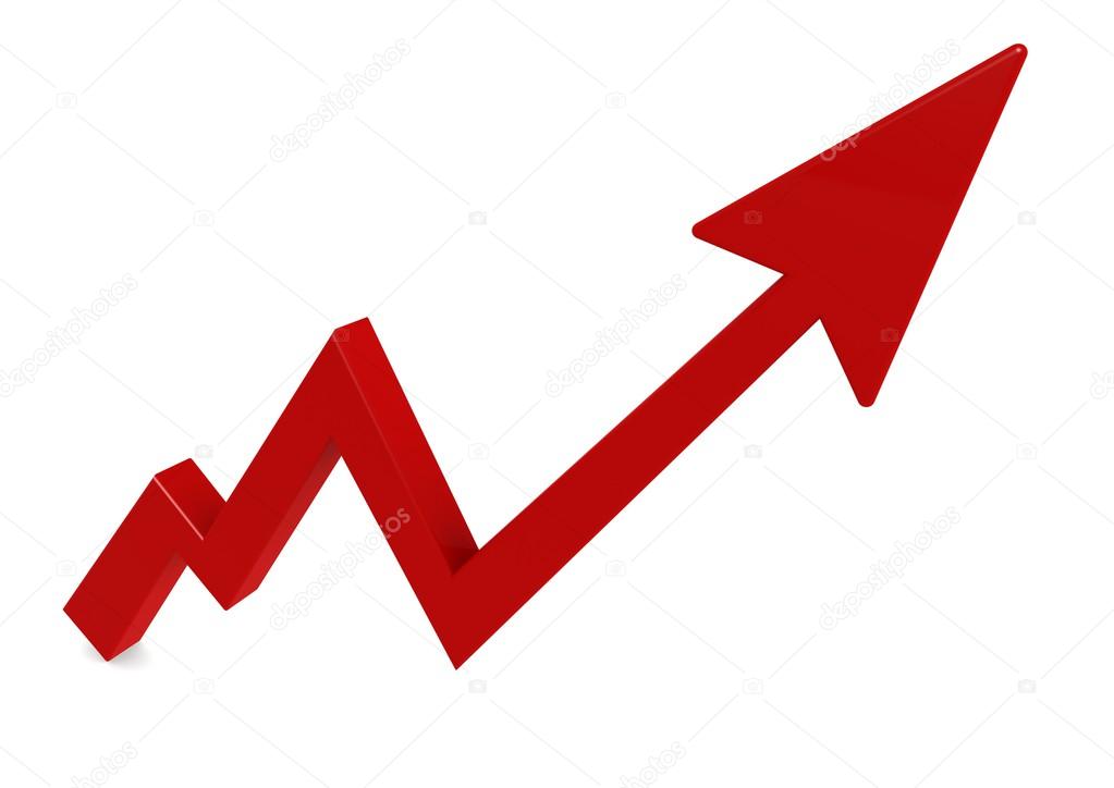 Graphique de la flèche rouge vers le haut — Photographie tang90246 ...