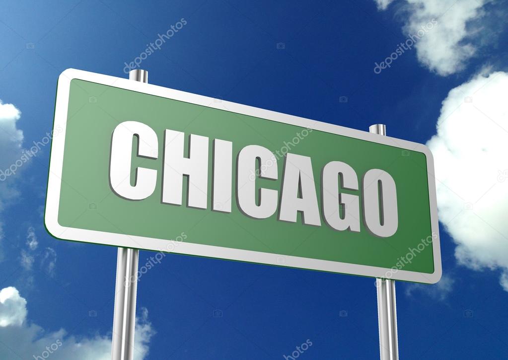 Chicago road sign — Stock Photo © tang90246 #34307035