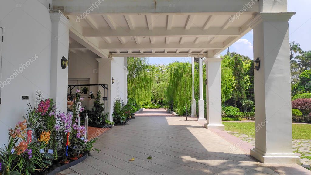 Singapur- 11 Oct, 2021: Vista de Burkill Hall en el Jardín Nacional de ...