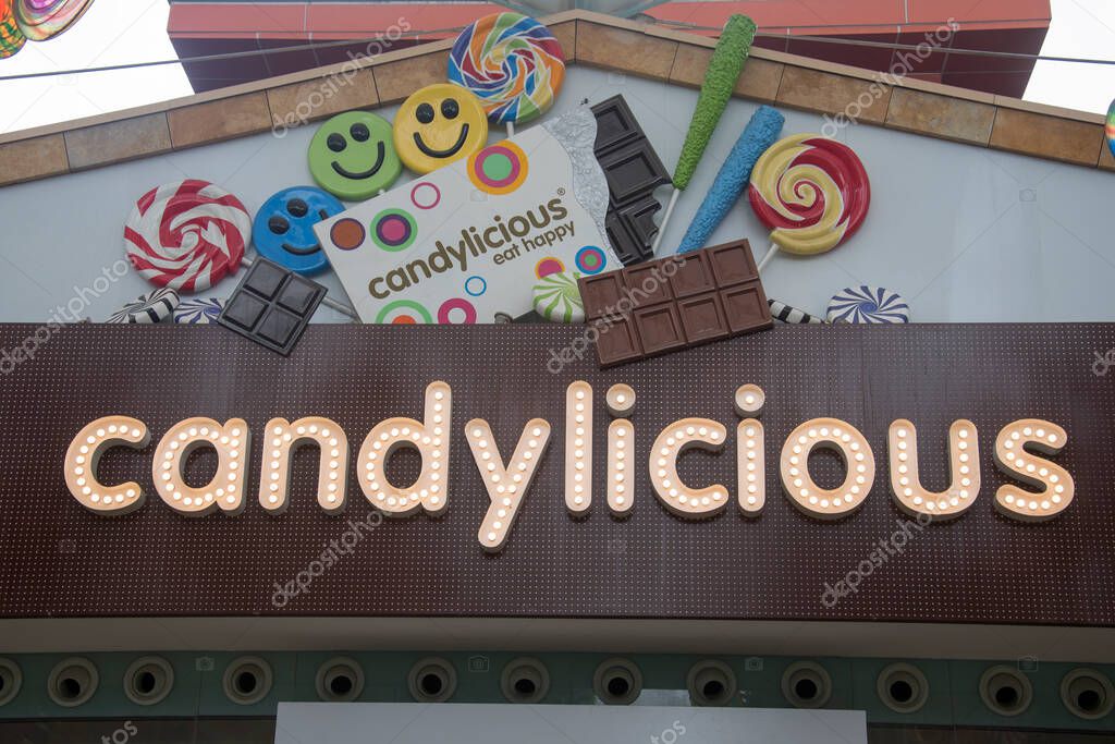 Singapur Ene 08 2022: Tienda frente a Candylicious en Sentosa, Singapur ...