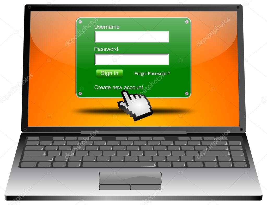 Laptop Computer with Login web screen — Stock Photo © wwwebmeister ...