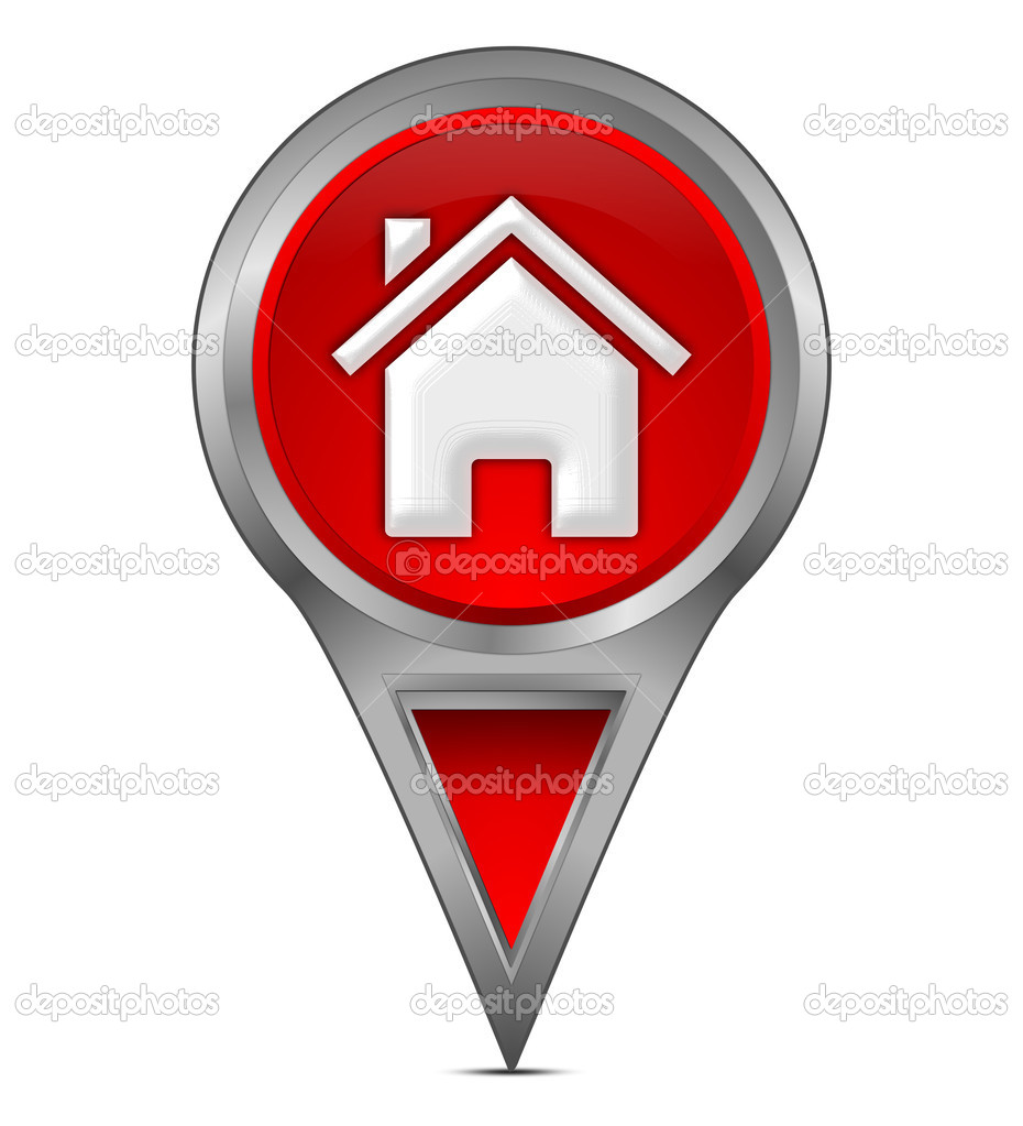 Map pointer with home symbol — Stock Photo © wwwebmeister #42170933