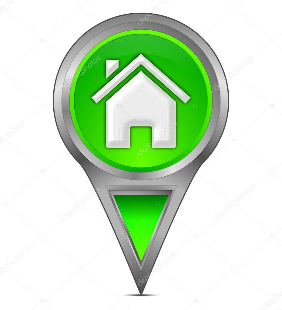 Map pointer with home symbol — Stock Photo © wwwebmeister #47877267