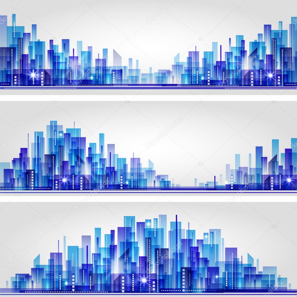 City skyline banner set — Stock Vector © dahabians #24519505