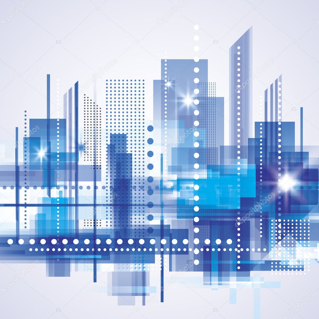 Abstract cityscape background vector — Stock Vector © dahabians #24536829