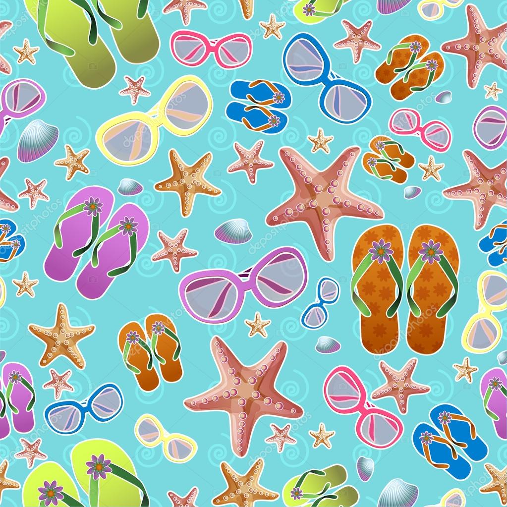 Vector beach pattern for summer — Stock Vector © indie #32537633