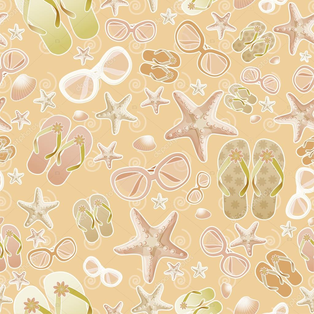 Vector beach pattern for summer Stock Vector by ©indie #32537727