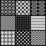 set monochrome geometrical seamless patterns. — Stock Vector © newb1 ...