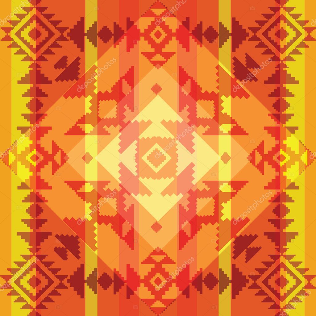 Tribal ornamental background in orange Stock Vector by ©Irmairma 50334715