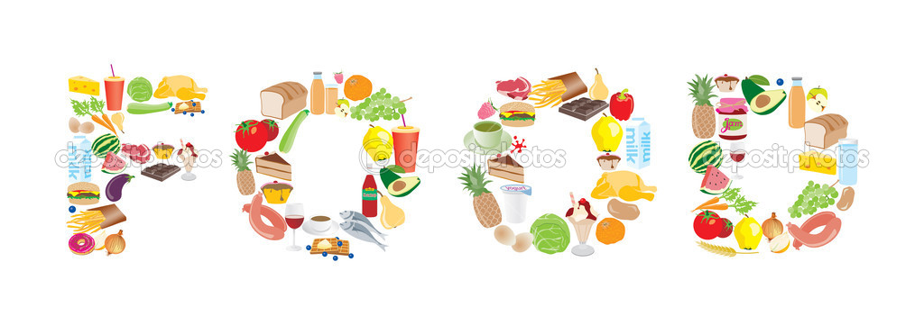 FOOD sign, food elements, isolated Stock Vector Image by ©Elizabetalexa ...