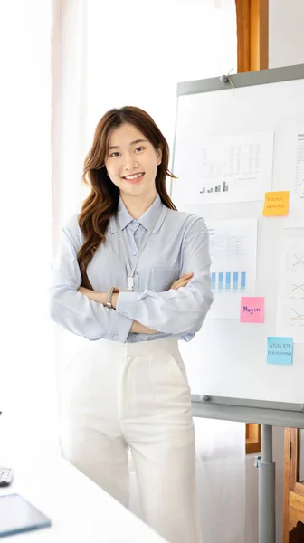 Office worker with a beautiful Asian woman in a private office, Daily ...